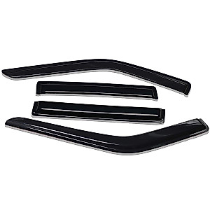 Lightronic WV94141 Outside-Mount Side Window Visor Deflector Rain Guard, Dark Smoke, 4-Pieces Set, Fits 2007-2014 Ford Edge & 2007-2015 Lincoln MKX