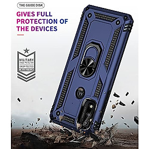 for Moto G Pure Case, Moto G Power 2022 Case with HD Screen Protector, [Military Grade 16ft. Drop Tested] Ring Shockproof Protective Phone Case for Motorola G Pure,Blue