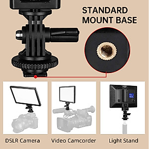 SUPON L122T Ultra-Thin LED Video Light Panel with LCD Display, Dimmable Bi-Color 3300K-5600K, CRI95+ Softer Lighting for YouTube, Studio, Outdoor Shooting, Portraits, Wedding with AC Adapter & Battery