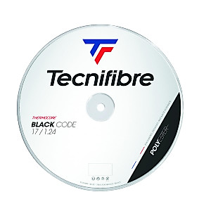 Tecnifibre 200M-Black Code 1.24 Adult Unisex Tennis Cord, Black, Single