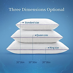 MOLCLCUY Memory Foam Pillows queen size set of 2 Adjustable Cool Pillow for Side Back Stomach Sleepers Luxury Gel Pillow with Washable Cover