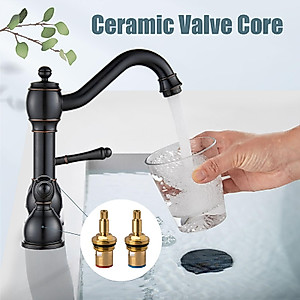 Aolemi 8 Inch Oil Rubbed Bronze Widespread Bathroom Sink Faucet Double Lever Handle 3 Holes Vanity Basin Mixer Tap Deck Mount with Pop Up Drain Assembly