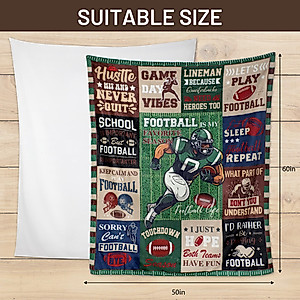 Poekuao Large Football Throw Blanket for Football Lovers, Football Gifts for Boys, Football Blankets, Gifts for Coach Football Fan on Birthday