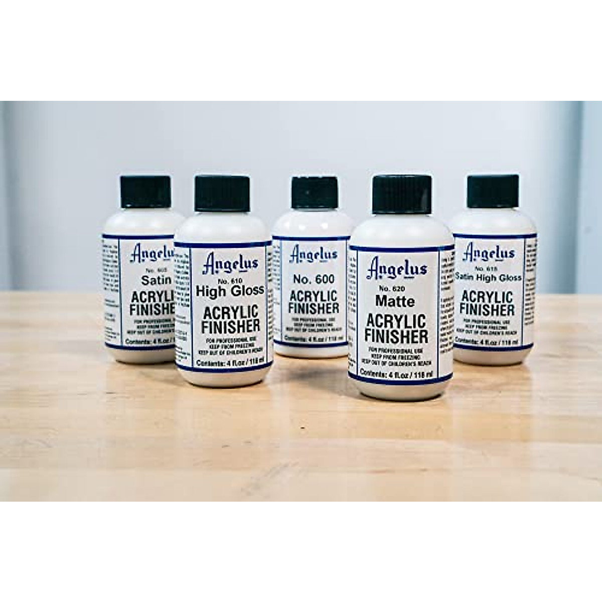 Angelus Brand Acrylic Leather Paint Finisher compatible with Wool, No. 600-4oz