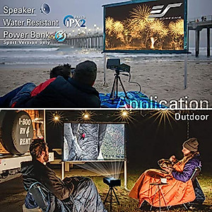 Elite Screens Yard Master UST Lite Bundle 90 inch Portable Outdoor Projector Screen with IPX2 Water Resistant Ultra Short Throw (UST) Projector Folding Movie Indoor Projection Screen OMS90MGL