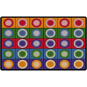 Flagship Carpets Dot Spots Colorful Children's Classroom Area Rug for Kids Room Seating Décor, Play Carpet for Teaching and Playing, Seats 30, 7'6" x 12', Rectangle
