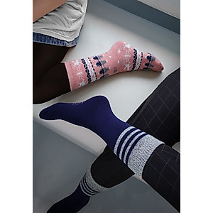 RATIVE Cold Weather Thick Heat Trapping Insulated Thermal Boots Socks Pack Warm Winter Long Crew for Men Women (12-14,2 pairs/black+grey+navy)