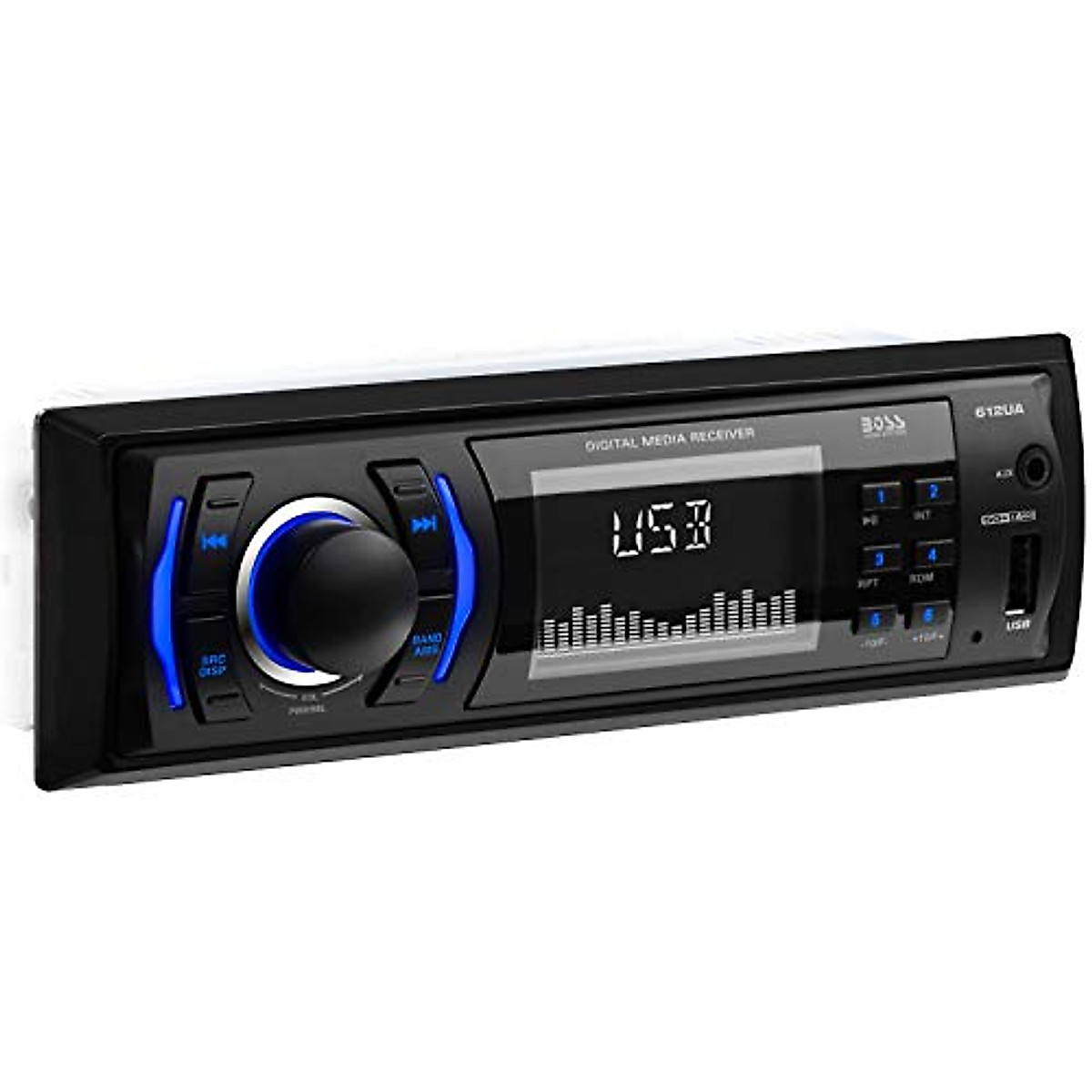 BOSS Audio Systems 612UA Multimedia Car Stereo - Single Din, No CD DVD Player, MP3, USB Port, AUX Input, AM/FM Radio Receiver