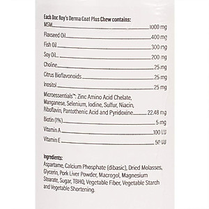 Revival Animal Health Doc Roy's Derma Coat Plus Skin & Coat Supplement for Medium/Large Dogs - 60 ct Chews