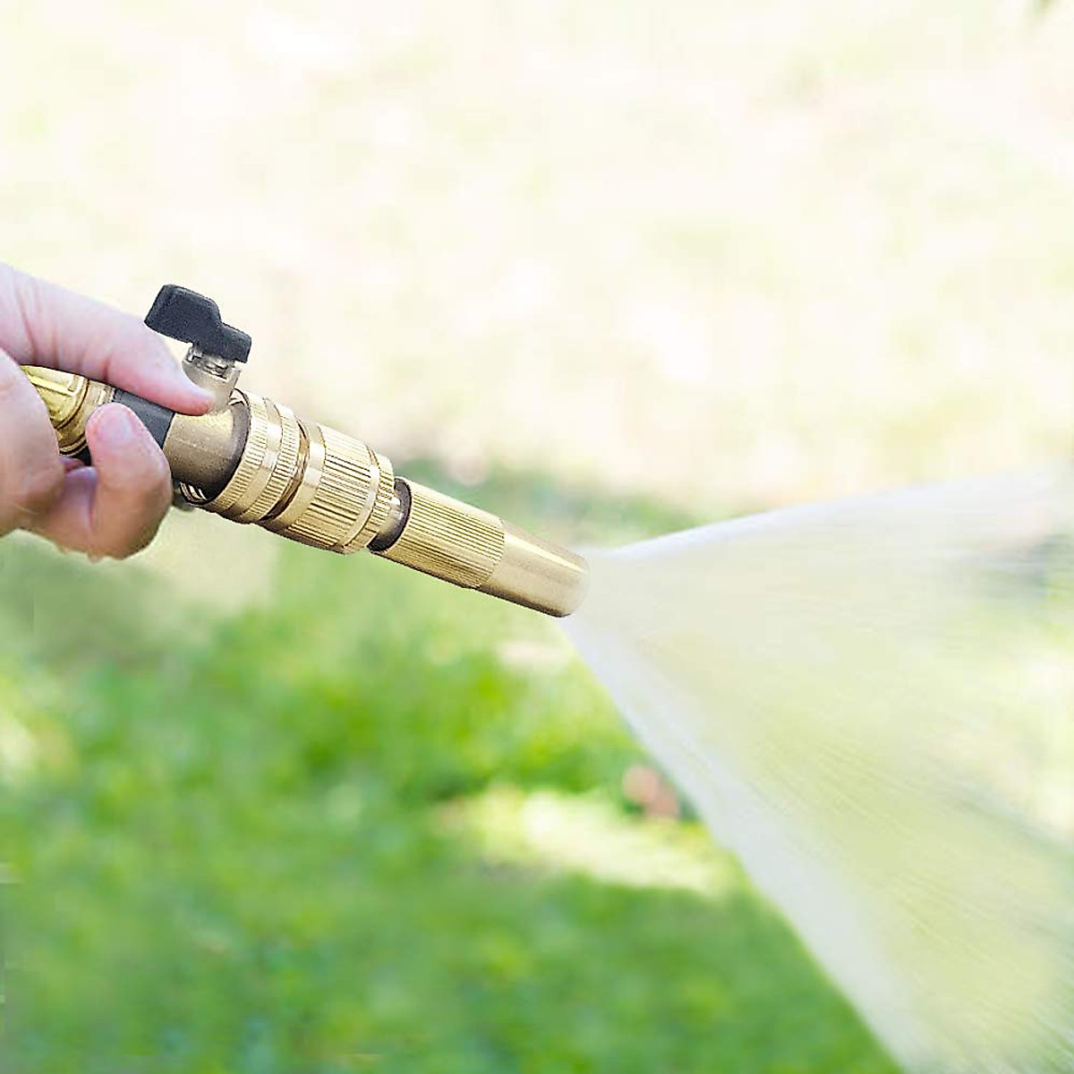 HQMPC Heavy Duty Brass Shut Off Valve Garden Hose Shut Off Valve Garden Hose Connector (2PCS) +4 Extra Pressure Washers