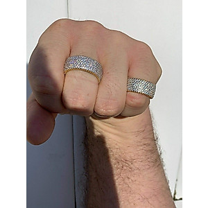 HarlemBling Real Solid 925 Silver His Or Hers Baguette Tennis Ring - Wedding Band Or Pinky Ring Looks Nice On Anyone - Iced Out Eternity (9)