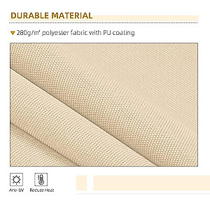 Outsunny 10' x 8' Manual Retractable Awning Sun Shade Shelter for Patio Deck Yard with UV Protection and Easy Crank Opening, Beige