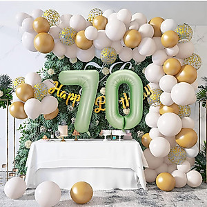 YFHVJTKO 40 Inch Number 15 Foil Balloons 15th Celebration Decorations for Happy 15th Birthday Party Wedding Bridal Shower Engagement Photo Shoot Anniversary Decoration, Number 15 Olive Green Balloon