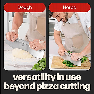 Pizza Cutter | Rocker Blade By Hans Grill | 14" Large Japanese Grade Sharp Stainless Steel Rocking Pizza Knife Cutter | Professional Nonstick Pizza Slicer With Cover For Kitchen And Commercial Use.