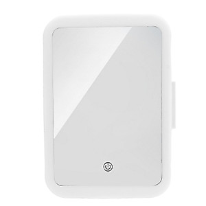 Portable Mirrored Personal Fridge, 4 Liter Mini Refrigerator, Makeup Storage Mini Refrigerator, LED Makeup Light HD Cooler and Warmer, Sealed Beauty Skin Care for Desktop Or Travel