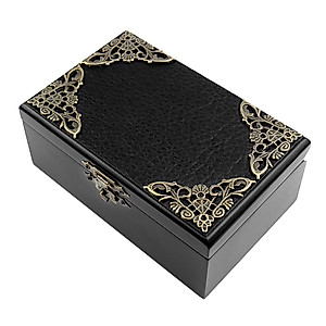 ROSIKING Wooden Music Box with Mirror Mechanism Carved Jewelry Musical Boxes Christmas Birthday Valentine's Day Gifts Plays Howl's Moving Castle-Merry...