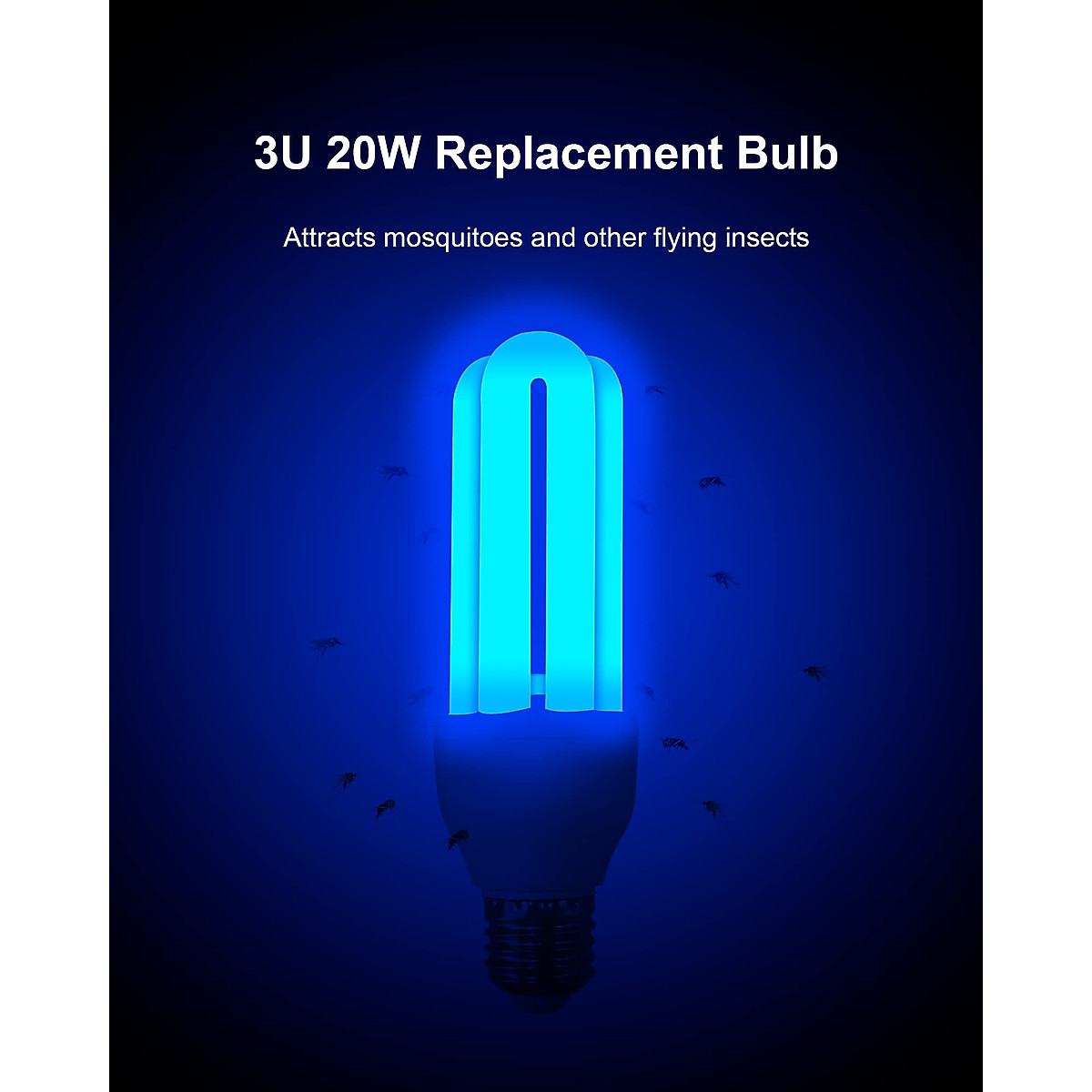 Dichroma 2 Pack 3U 20W Replacement Bulbs for 20W Bug Zapper with E27 Base, Compatible with Meilen, Husaco, Lunatino, PALONE, and Other Models