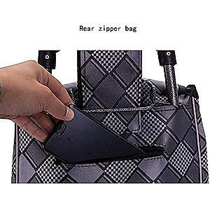 Shopping Trolley on Wheels Multi Function Shopping Cart Large Capacity Light Weight Wheeled Trolley Push Cart Bag with Wheels Pattern Storage Hand Trucks,Red ,