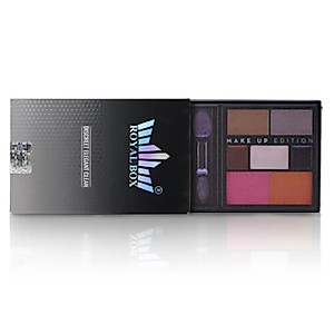 Generic Original Royal Box Black Make-Up Compact 8 Compartment Snuff Wallet Box with Built in 3"" Metal Alloy Straw