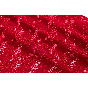 Women's Plus Size Chemise Floral Lace Lingerie Sexy Bodysuit Mesh Babydoll Sleepwear (R007,Red2, X-Large)