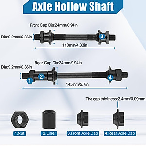 Zacro Quick Release Bike Axle Skewer Wheel Hub, [1 Pair] Front & Rear Bicycle Axle Hollow Shaft Specialized Replacement Parts for Trek Road Bike, MTB Mountain Bike, BMX [Upgraded All Aluminum Alloy]