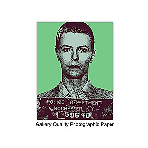 David Bowie, Elvis, Johnny Cash, Jimi Hendrix, Frank Sinatra, Mick Jagger Mugshot Poster Set - 8x10 Wall Art Decor, Decorations for Living Room, Bedroom - Gift for Men, Women - UNFRAMED Prints