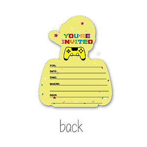 Video Game Party Invitations with Envelopes, 20 Set Astronaut Shaped Invitations Birthday Baby Shower Party Invites Supplies Favors, Double-Sided