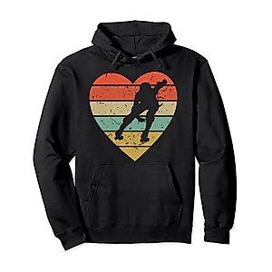 Roller Derby Vintage Design Retro Skater Player Heart Sport Pullover Hoodie