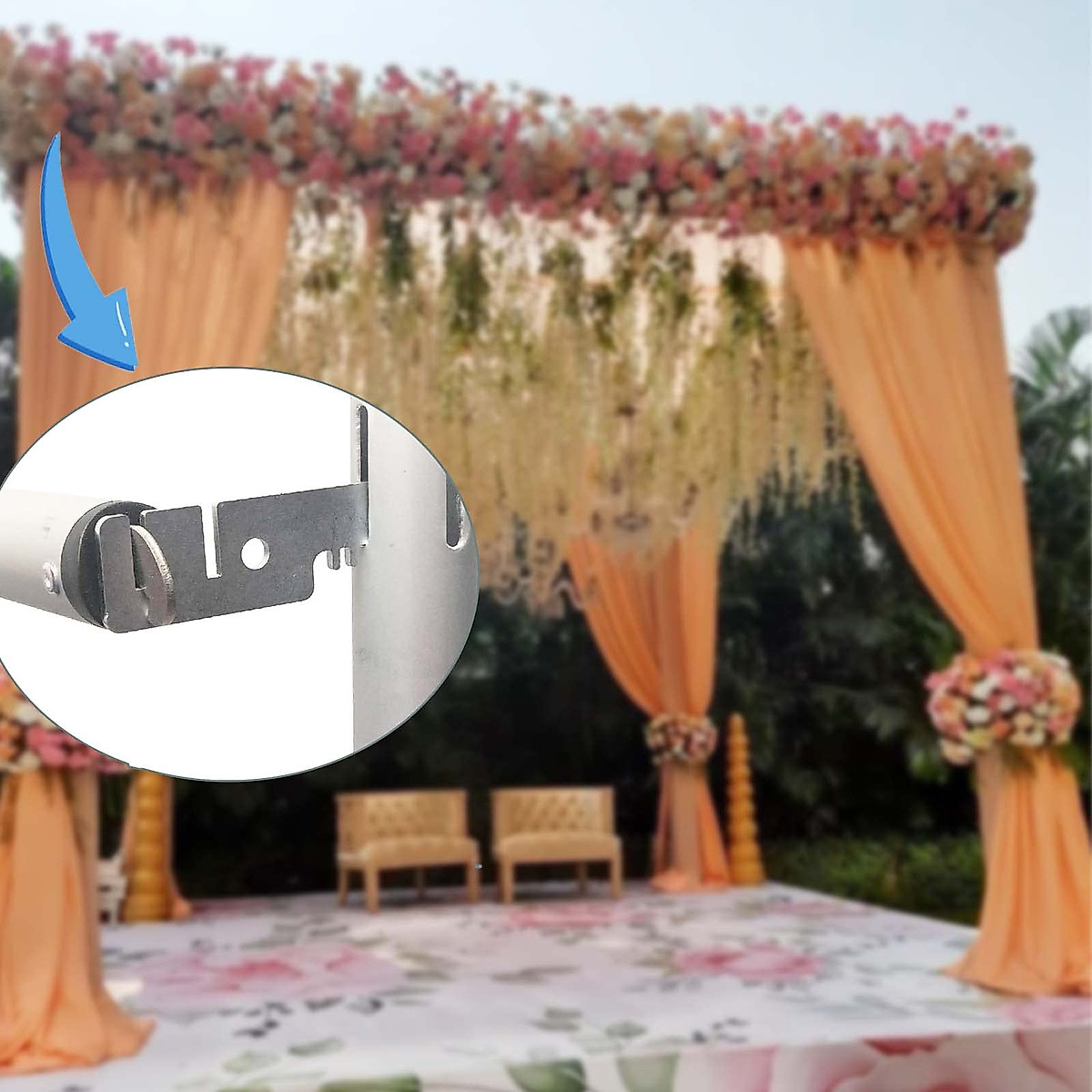 4Pcs 3Inch Double Crossbar Hangers,Heavy Duty Crossbar Valance Hanger for Pipe and Drape Backdrop Stand