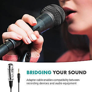 Movo TCB6 Female XLR to Male 3.5mm TRS Cable - XLR to 3.5mm Adapter for XLR Board and XLR Amp - Use Stereo to XLR Cable Adapter with Mixer Cables, Mic Input Cable, DJ Audio Cables, XLR Headphone Cable