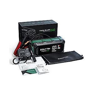 SOLVTIN 224Wh Portable Power Station with 2500A Jump Starter, Lithium Battery Backup with 120W AC Outlet, PD100W USB-C Bilateral Port, LED Light, Power Bank for Camping Home Office (Traveler 240)