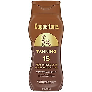 Coppertone Tanning Sunscreen Lotion, SPF 15 Broad Spectrum Sunscreen, 8 Fl Oz