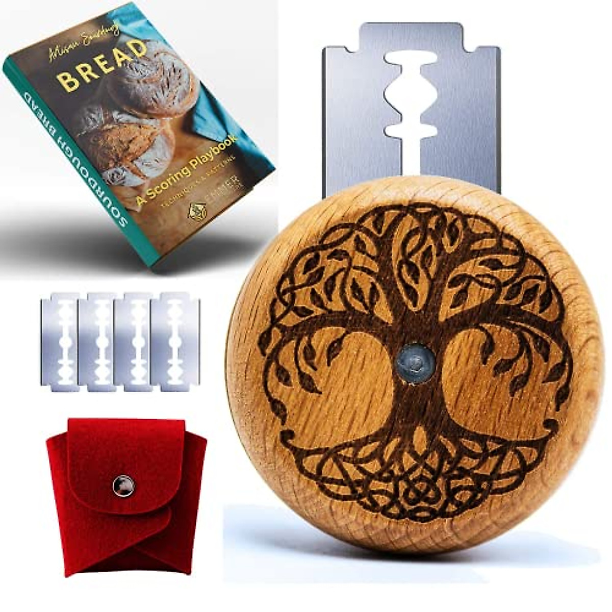 Ufo Bread Lame Scoring Tool - Bread Lame Cutter for Sourdough Bread Bakers Bread Razor Scorer Blade Banneton Cutter Scoring Knife Making Bakers Lame Handcrafted Lame with Ebook and 5 Razor Blades…