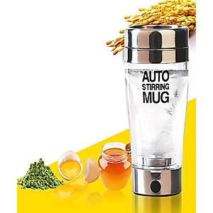 Mengshen Self Stirring Mug 400ML - Portable Multipurpose Mixer Auto Mixing Coffee Tea Cup Protein Shaker Mixer Double Insulated Electric, A037