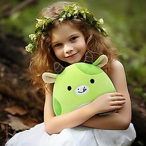 Gudisi Avocado Cow Plush Toy Pillow Cute Stuffed Animal Soft Plushie Doll Gift for Kids Boys Girls Green 8 inch