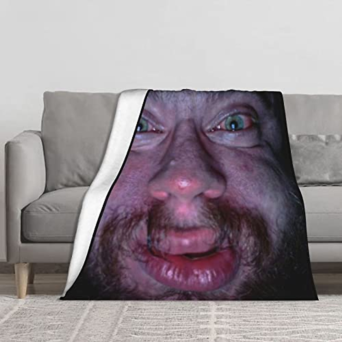 Flannel Sam Meme Hyde Face Blanket 50"X40" Soft Cozy Lightweight Fluffy Microfiber Funny Blanket All Season Meme Throw Blankets Fuzzy Plush for Sofa Bed Couch