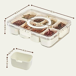 LIBOWANGLUO-US Snackle Box Charcuterie Container, Divided Serving Tray with Lid and Handle, Portable Snack Platters for Fruit, Nuts, Candy, Entertaining, Party, Picnic, Transparent
