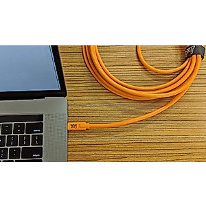 Tether Tools TetherPro USB-C to 2.0 Micro-B 5-Pin Cable | for Fast Transfer and Connection Between Camera and Computer | High Visibility Orange | 15 Feet (4.6 m)
