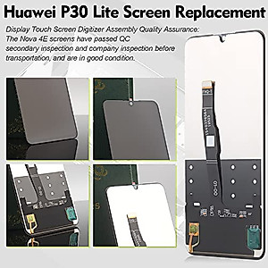 Screen Replacement for Huawei P30 Lite Nova 4E MAR-LX3A MAR-LX2 MAR-L21 MAR-LX3 MAR-LX1 2019 6.15" LCD Display Touch Screen Digitizer Assembly with Tools