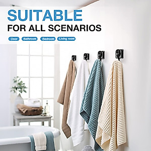 Khdrvok Heavy Duty Vacuum Wreath Cup Hook, Easy to Install and Remove, No Hole Punched,Black- Plated Plished Super Suction for Kitchen，Bathroom and Restroom,2Pack