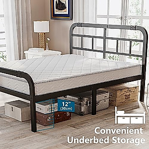Artimorany Twin XL Bed Frame with Headboard and Footboard, 14 Inch High, 2500 Pounds Heavy Duty Metal Slats Support for Mattress, No Box Spring Needed,Noise-Free, Black