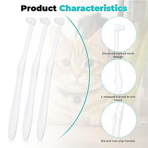 LLOUSSAK 6Pcs Puppy Toothbrush Kit, Soft Mini Head Kitten Toothbrush, Pet Teeth Cleaning Tooth Brush with Curved Handle, Dog Toothbrush Small Breed Deep Brushing Toothbrushes for Dogs Cat Dental Care