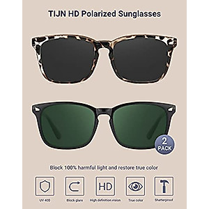TIJN Polarized Sunglasses for Women Men Classic Trendy Stylish Sun Glasses 100% UV Protection