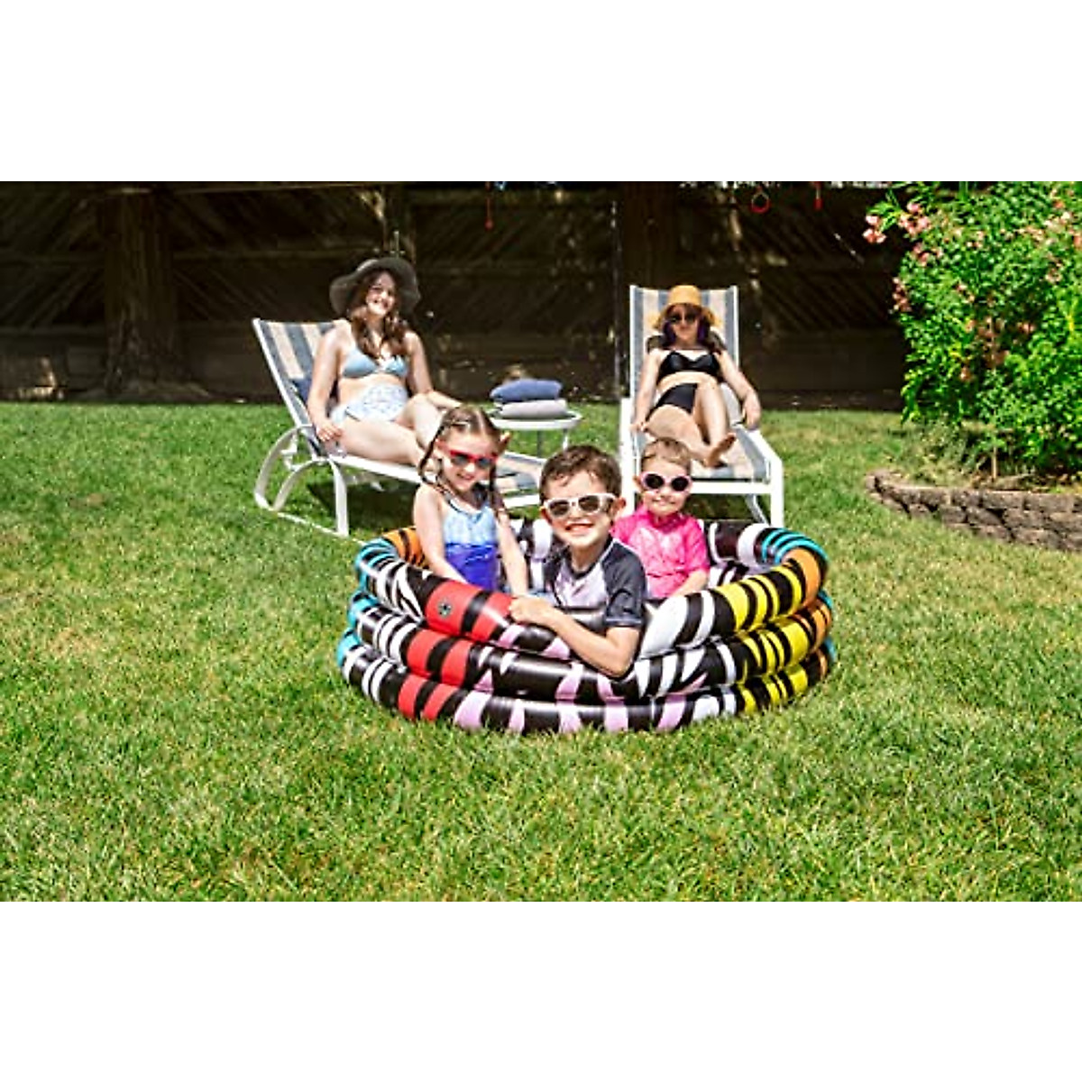 Poolmaster Inflatable Swimming Pool Kiddie Pool, Rainbow Zebra