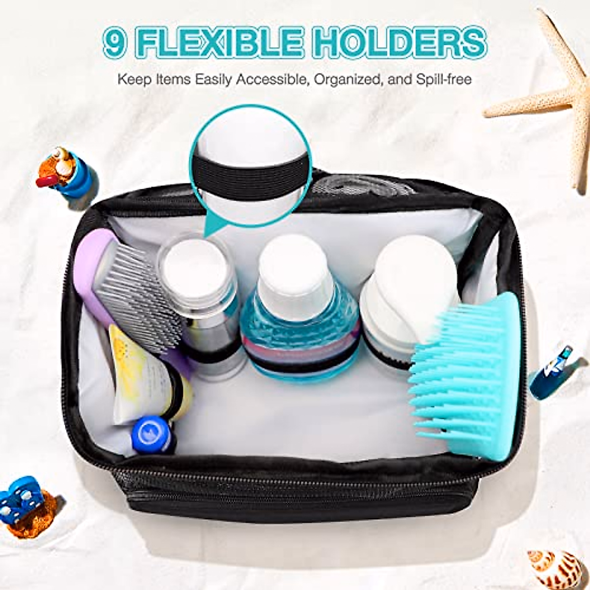 hatisan Portable Shower Caddy Dorm Room Essentials, Shower Caddy College Hanging Mesh Shower Caddy Bathroom Caddy, Shower Bag for College Shower Caddy Tote Traveling Gym Camping (Black)