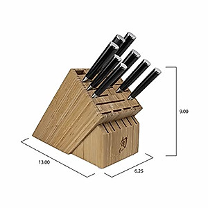 Shun Cutlery Classic 9-Piece Chef's Choice Block Set, Kitchen Knife and Knife Block Set, Includes 7 Shun Classic Handcrafted Japanese Kitchen Knives + Honing Steel