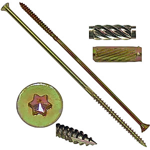 Jake Sales #14 x 8 Bronze Coated Multipurpose Wood Screw Torx/Star Drive Flat Head (1 Pound - 19 Approx. Screw Count) Exterior Coated - ACQ Compatible Wood Screws