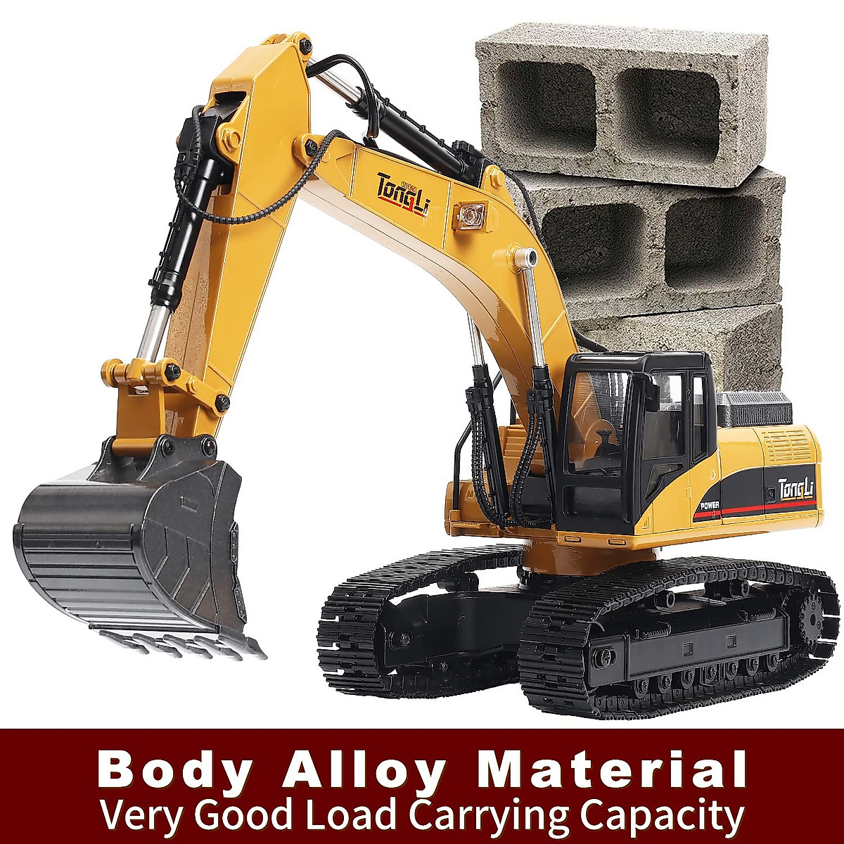 Huina RC Excavator for adults1580 Hobby Remote Control V4 Full Metal RC Excavator Adult huina 580 Construction Vehicle Professional Remote Control Tractor (Default)