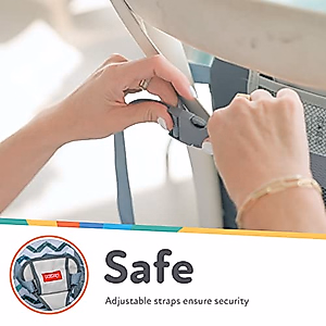 Nuby Easy Go Safety Lightweight High Chair Booster Seat, Great for Travel, Gray