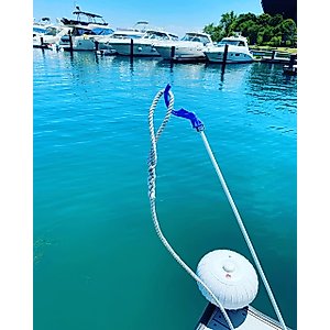 Line Caddy Docksider, White, Blue, Arm is approximately 6′ long